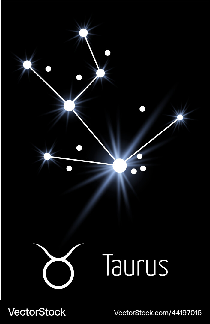 Taurus horoscope sign astrology card template Vector Image