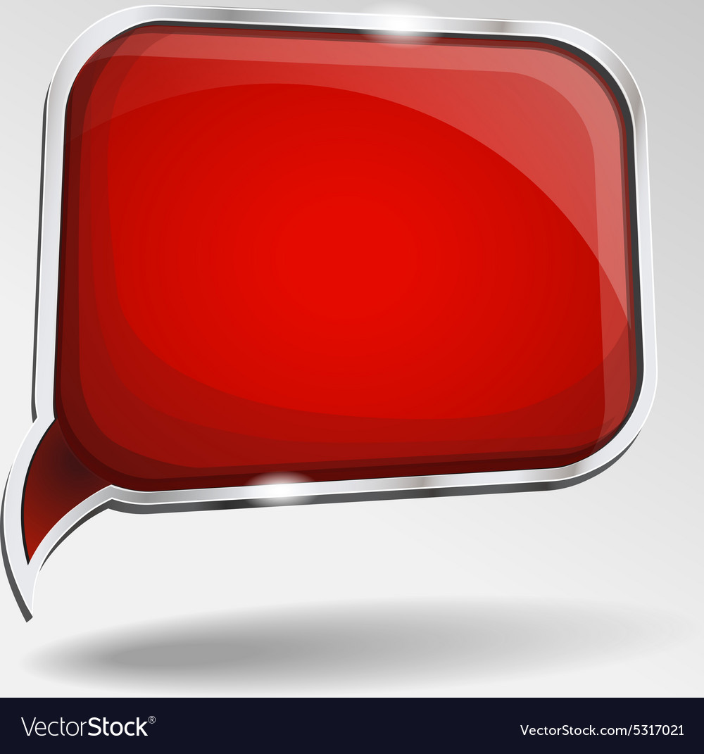 Abstract glossy red speech bubble Royalty Free Vector Image