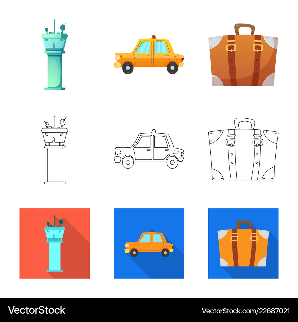 Airport and airplane sign Royalty Free Vector Image
