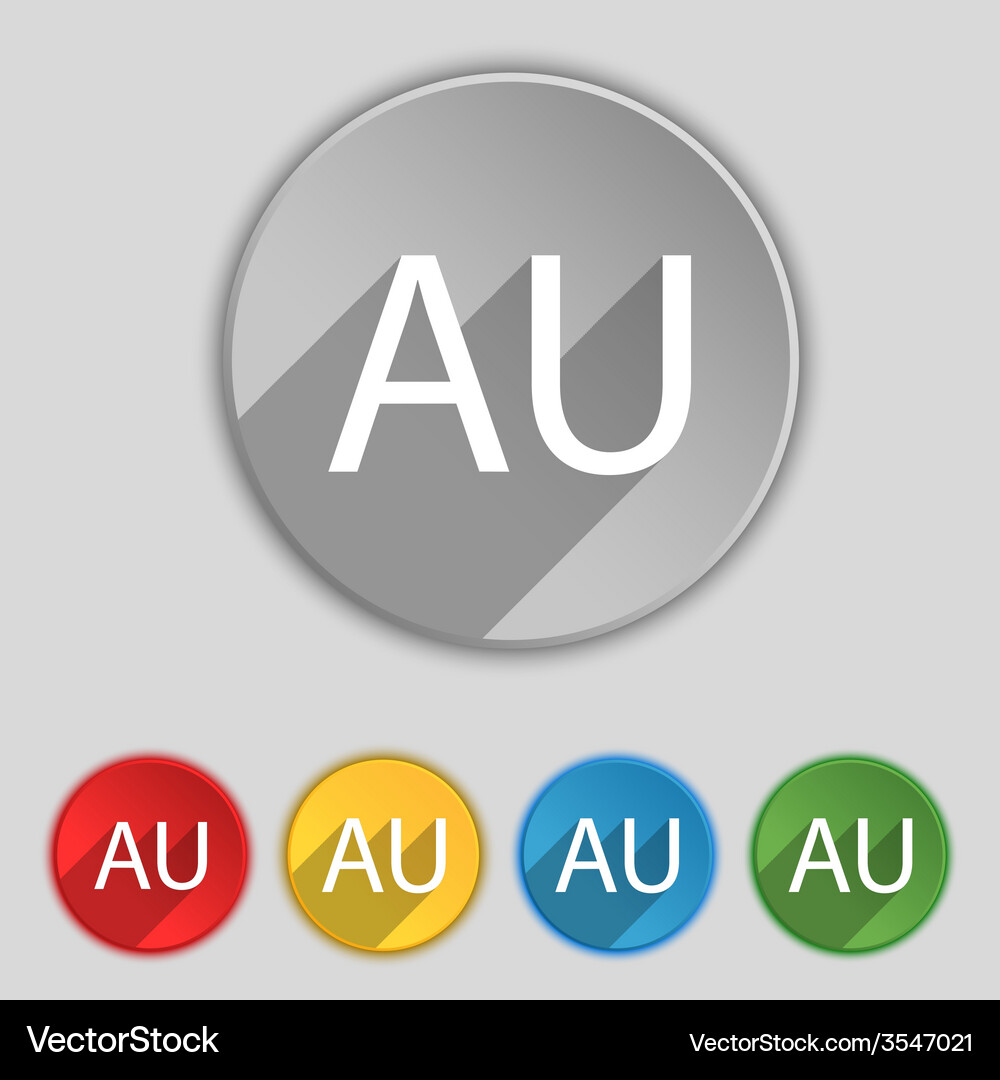 Australia sign icon set of colored buttons Vector Image