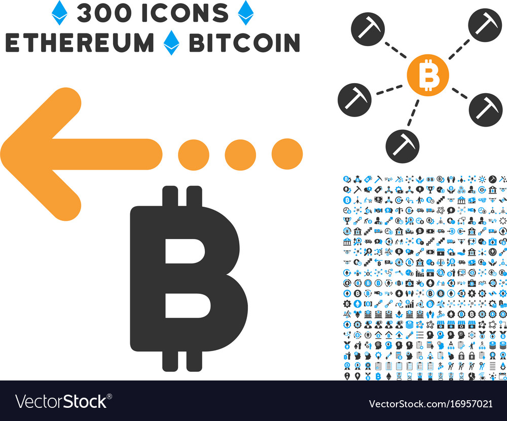 Bitcoin refund back flat icon Royalty Free Vector Image