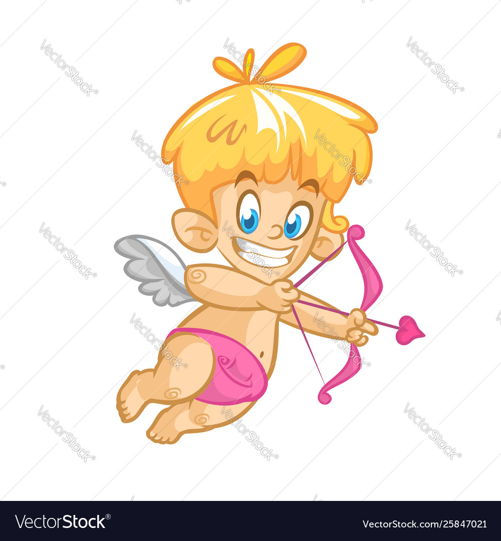 Cartoon image cute little cupid Royalty Free Vector Image