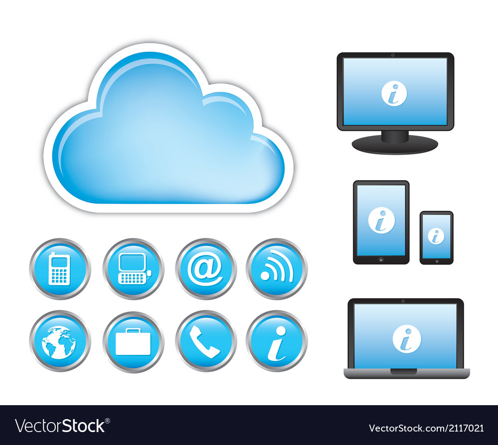 Communication elements isolated over white Vector Image