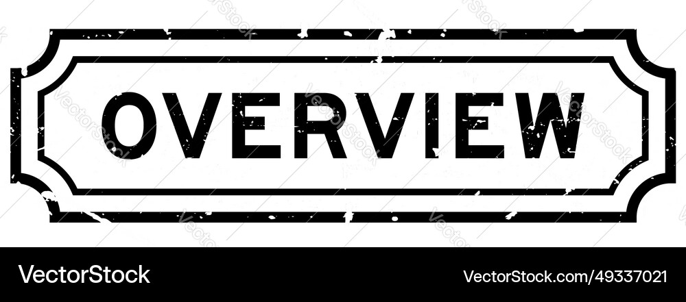 Grunge black overview word rubber seal stamp Vector Image