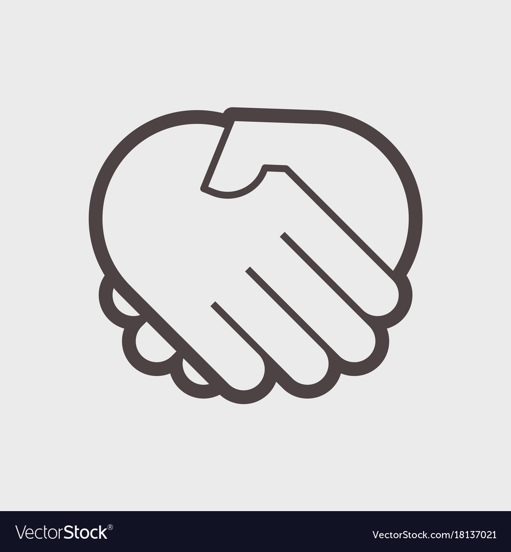 Hand shake gesture Royalty Free Vector Image - VectorStock
