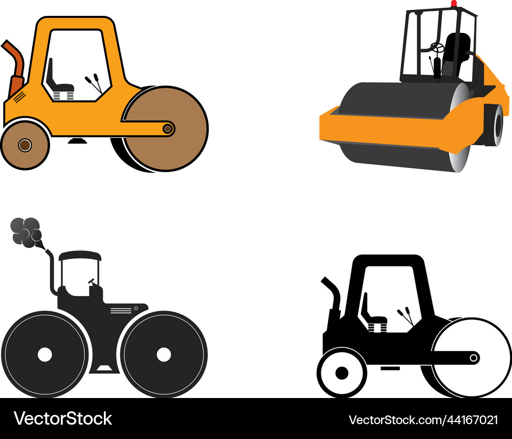 Heavy equipment or asphalt road compactor vehicle Vector Image