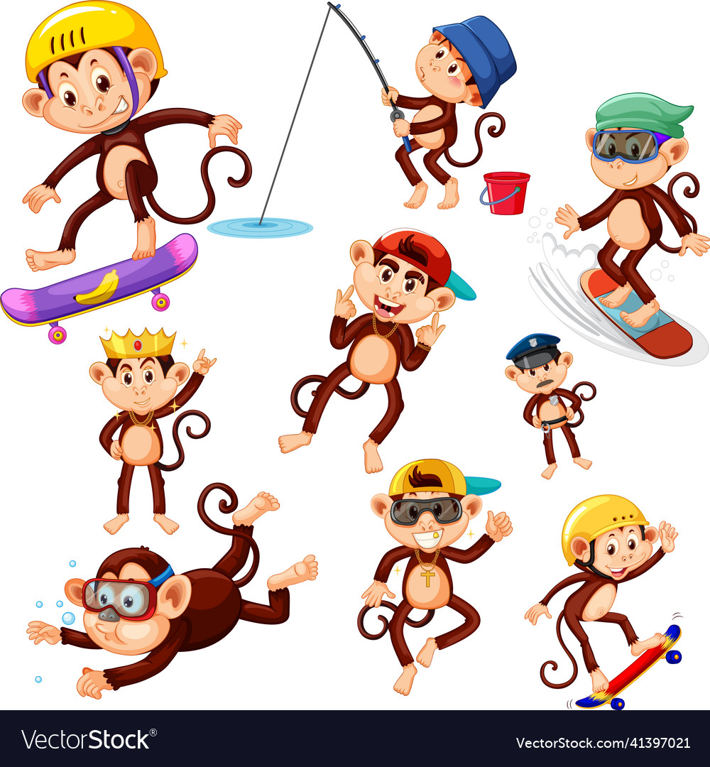 Monkey seamless pattern background Royalty Free Vector Image