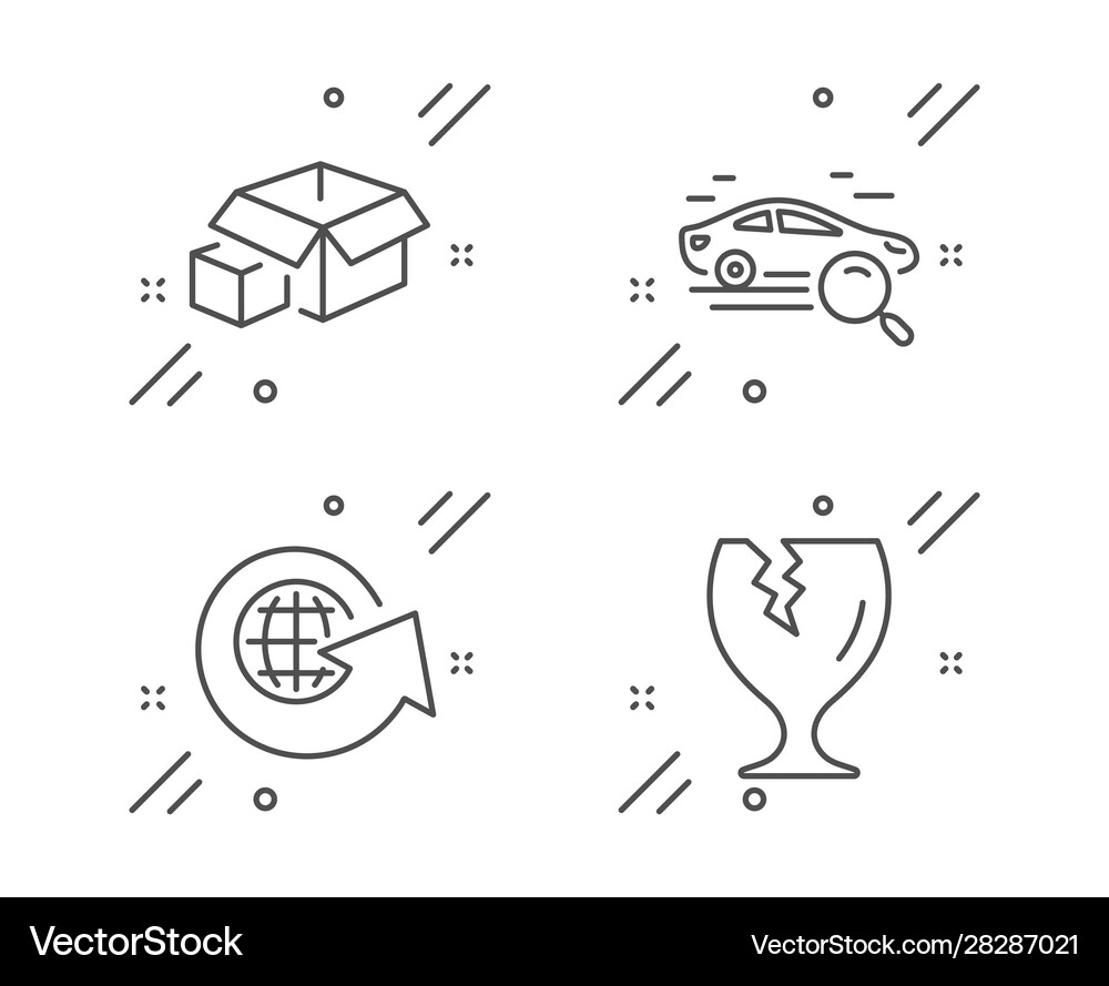 Search car packing boxes and world globe icons Vector Image