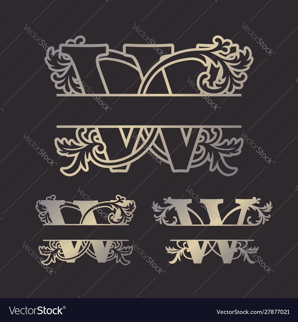 Split letters split monogram font split alphabet Vector Image