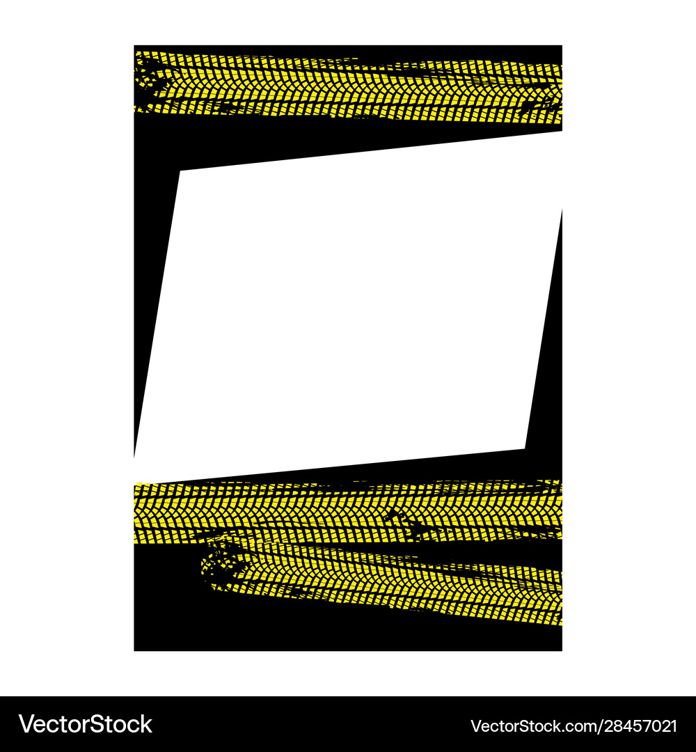 Tire tracks banner advert template a4 set wheel Vector Image