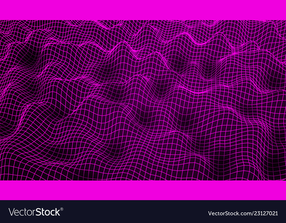 Wireframe abstract wave Royalty Free Vector Image