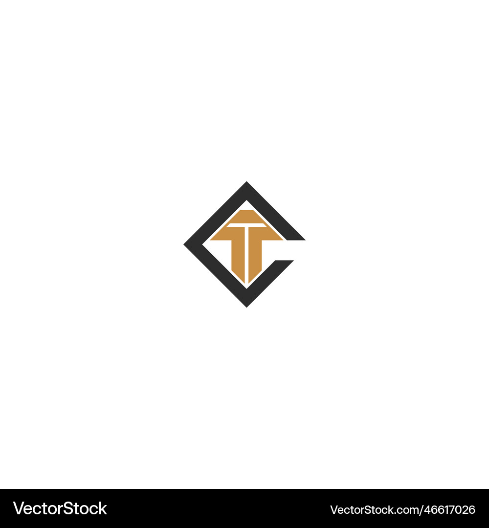 Alphabet initials logo ct tc c and t Royalty Free Vector