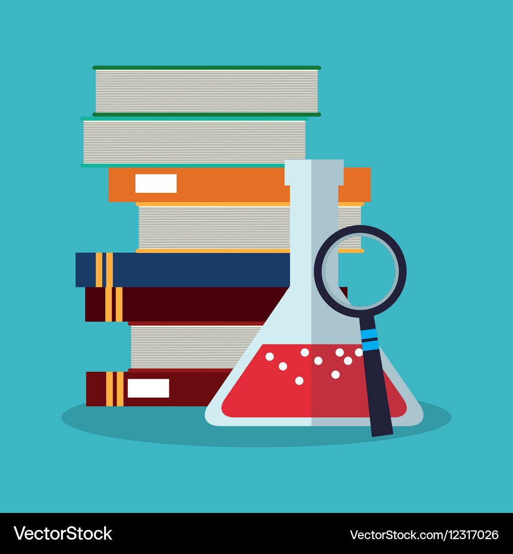 Colorful books and science design Royalty Free Vector Image