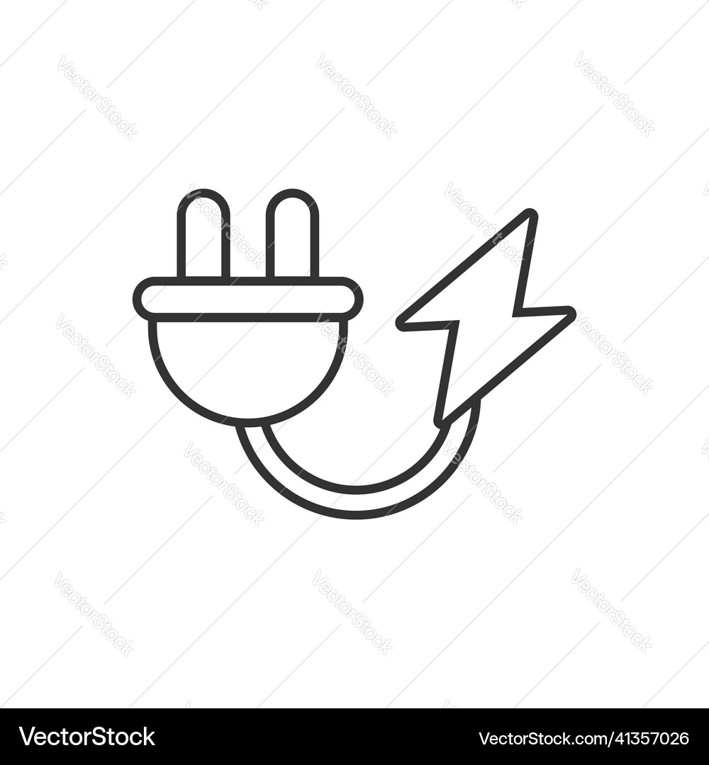Electric plug icon in flat style power adapter Vector Image