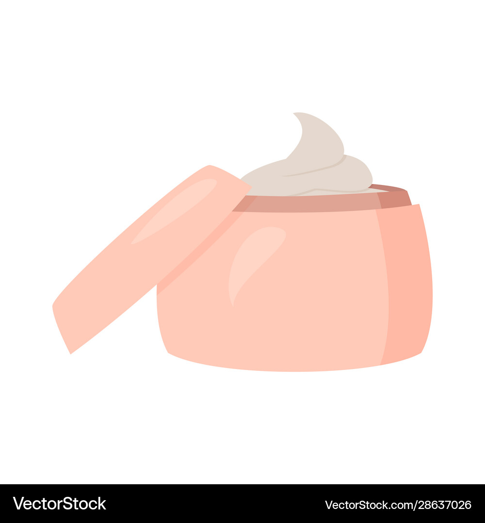 Face cream pink jar cartoon Royalty Free Vector Image