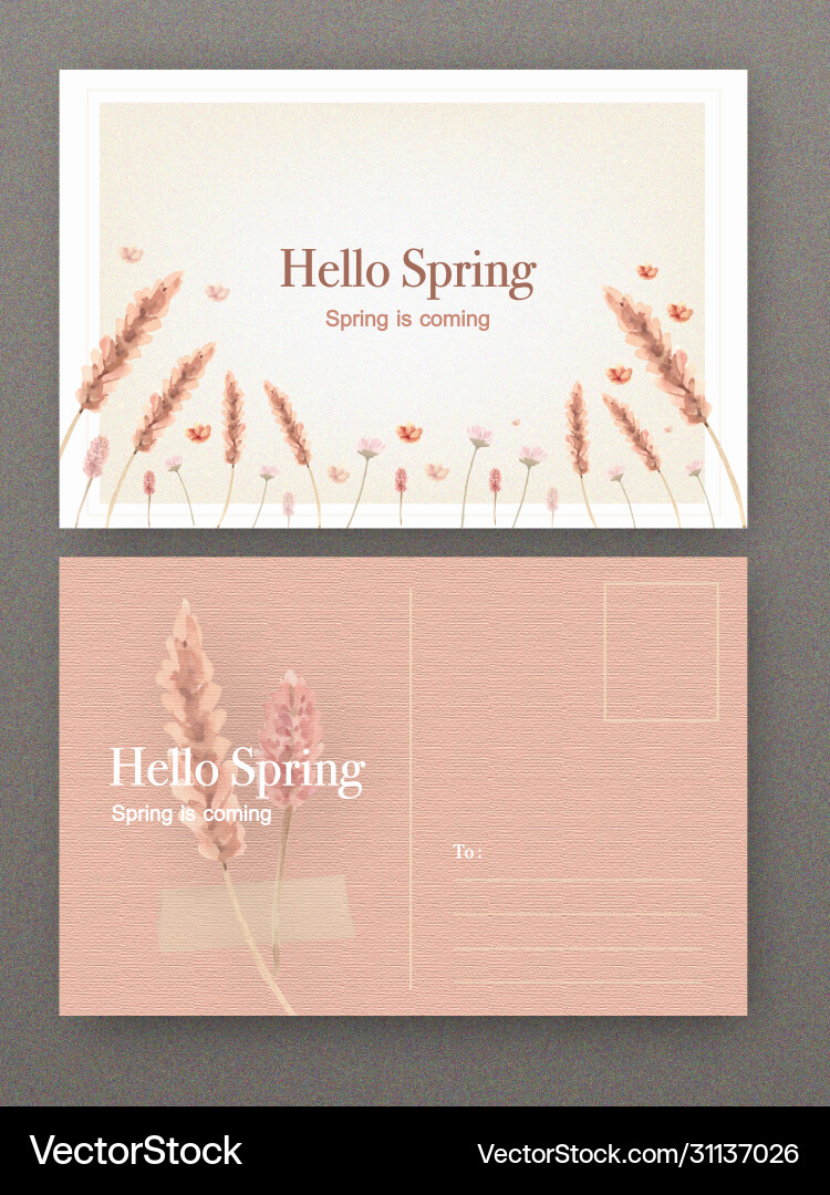 Floral wine postcard design with flowers Vector Image