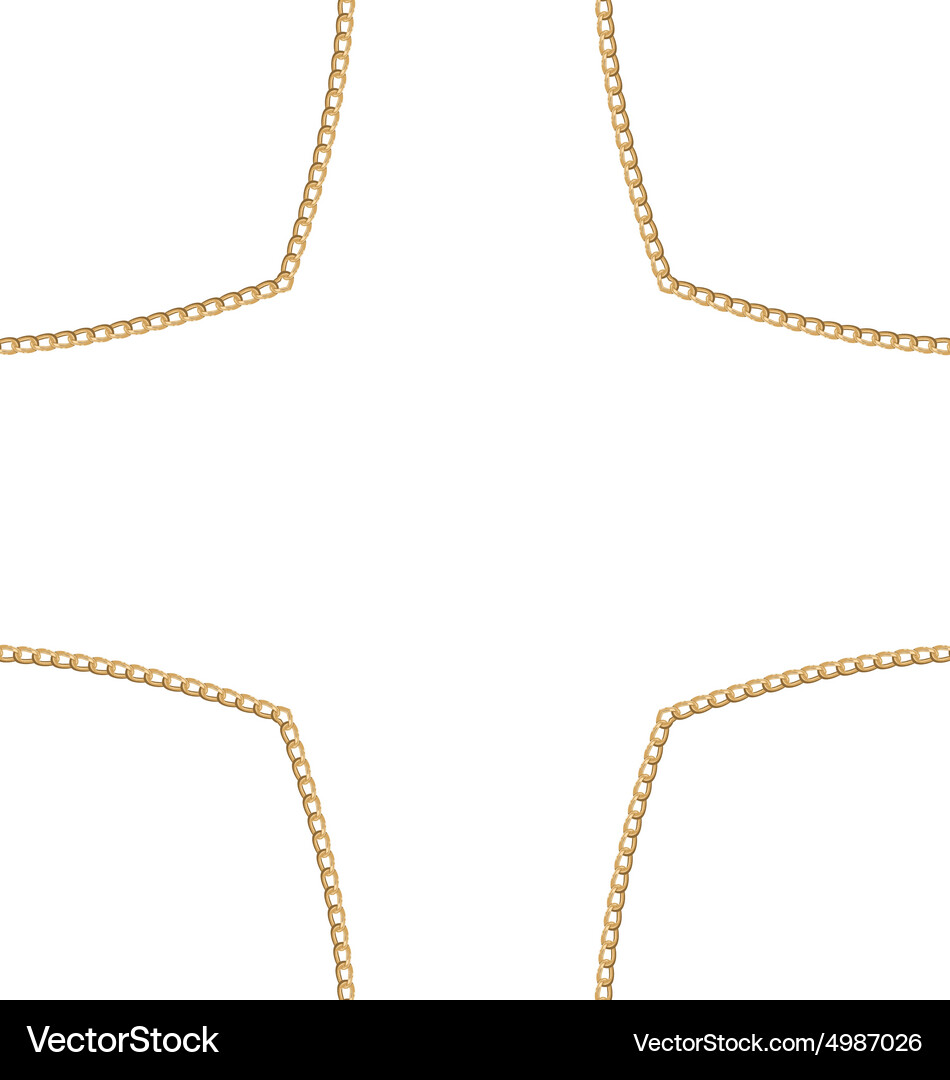 Golden chain of abstract shape Royalty Free Vector Image