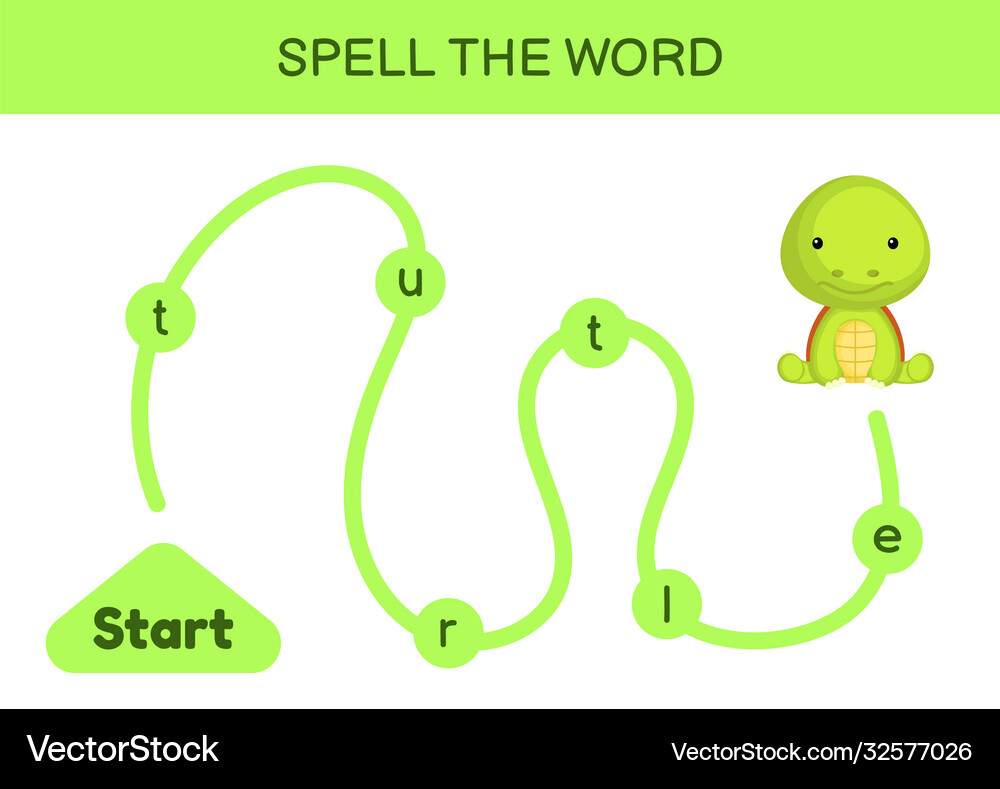 Maze for kids spelling word game template learn Vector Image