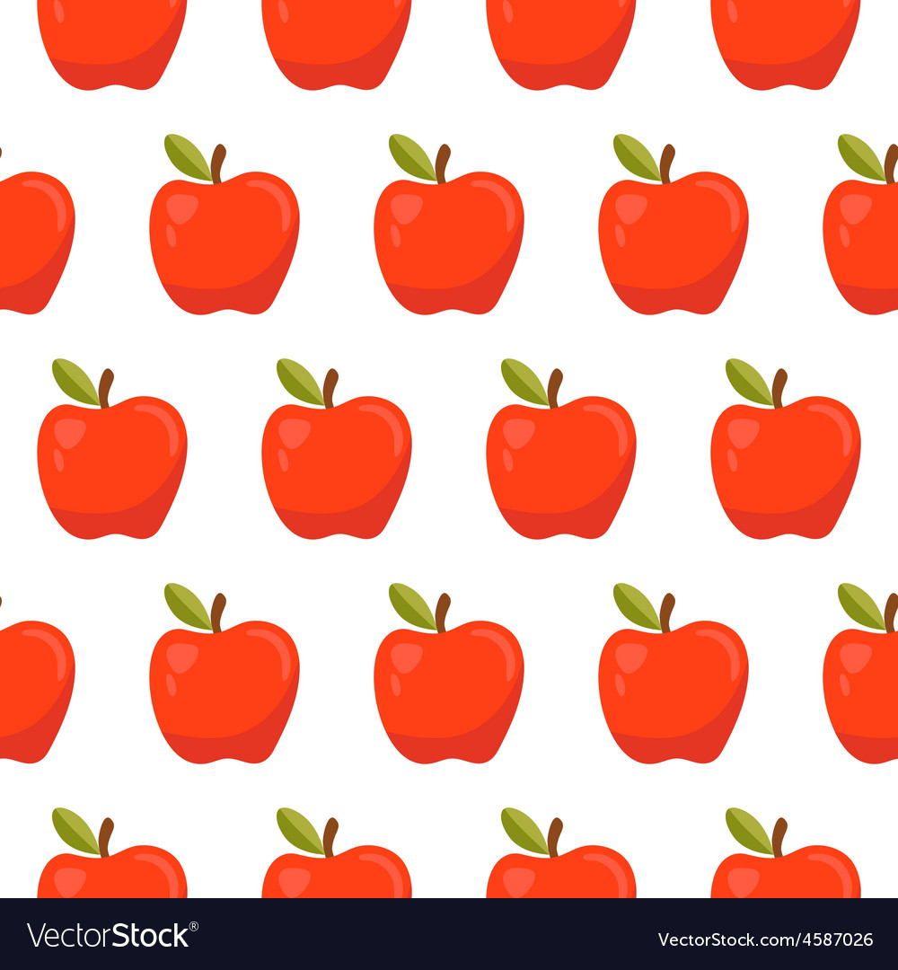 Seamless pattern with red apples Royalty Free Vector Image
