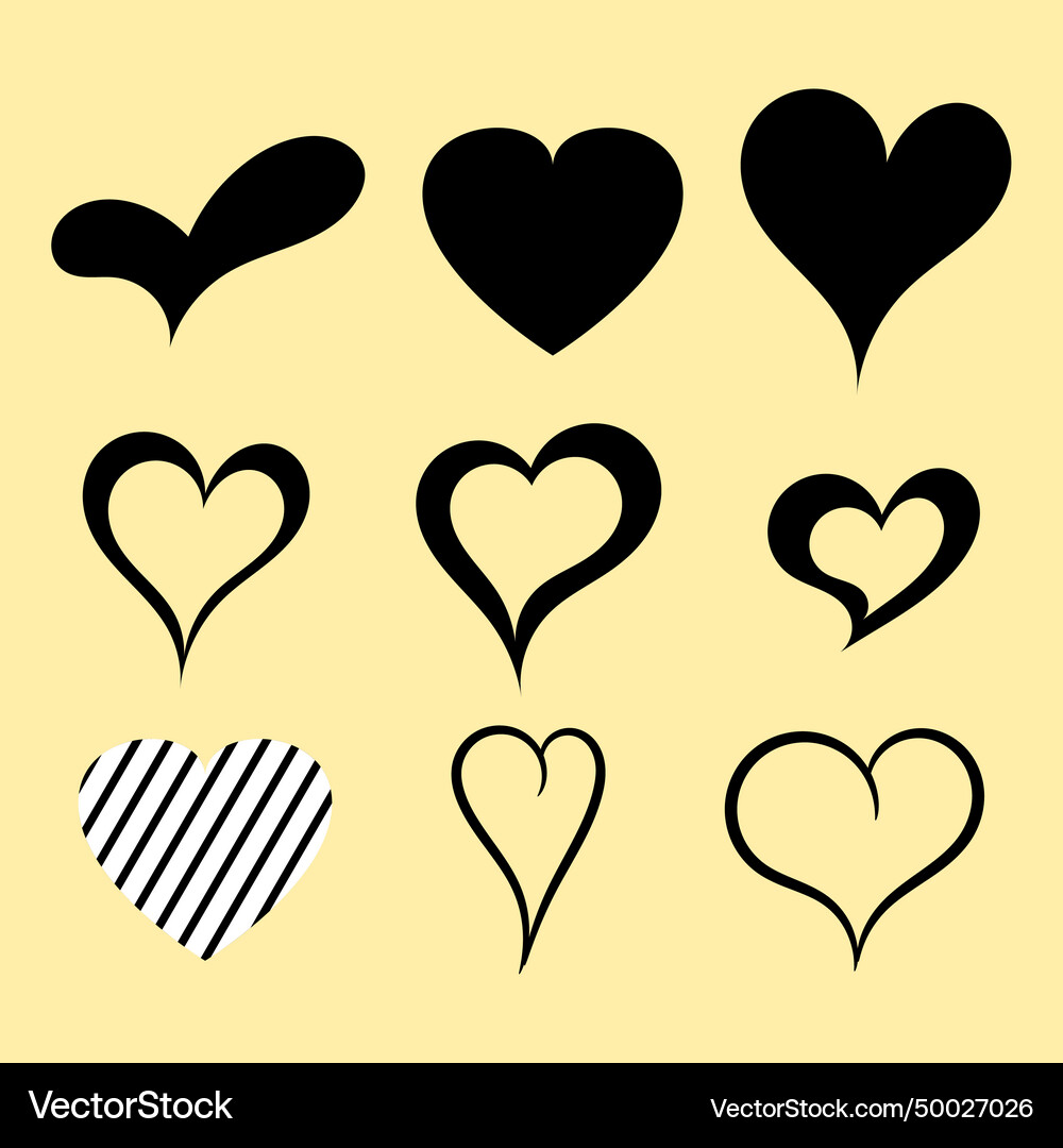 Set of hearts Royalty Free Vector Image - VectorStock