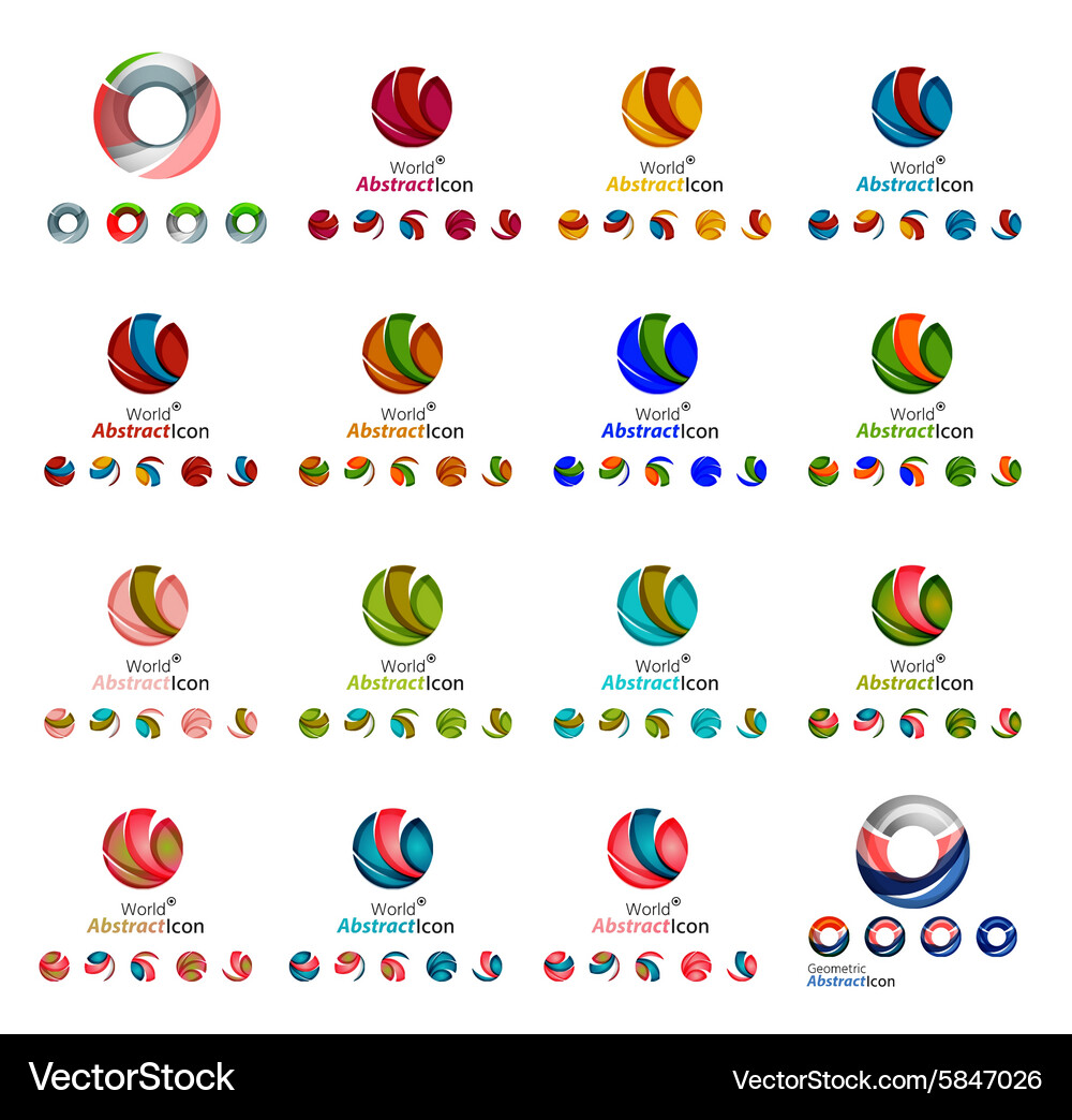 Set of modern circle globe or sphere logo concept Vector Image