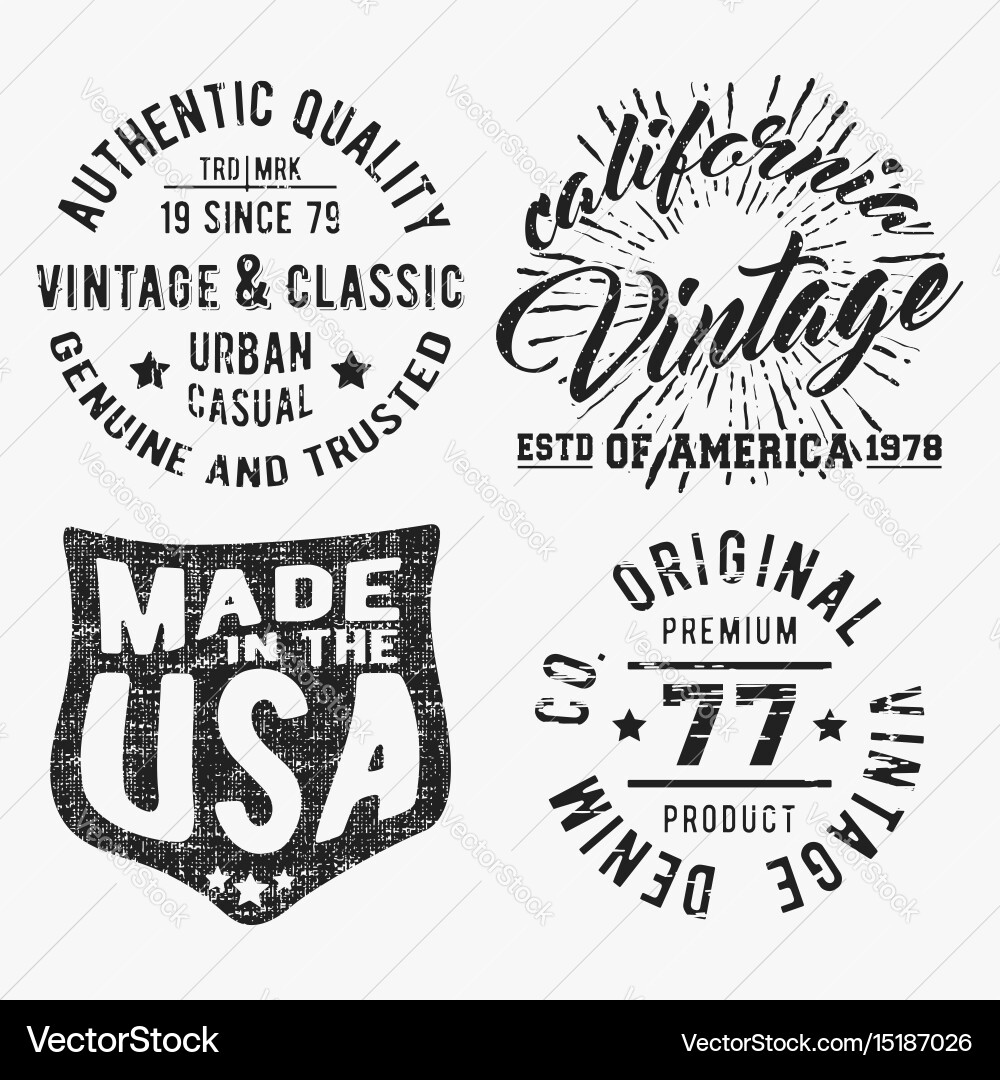 Set of various vintage stamp Royalty Free Vector Image