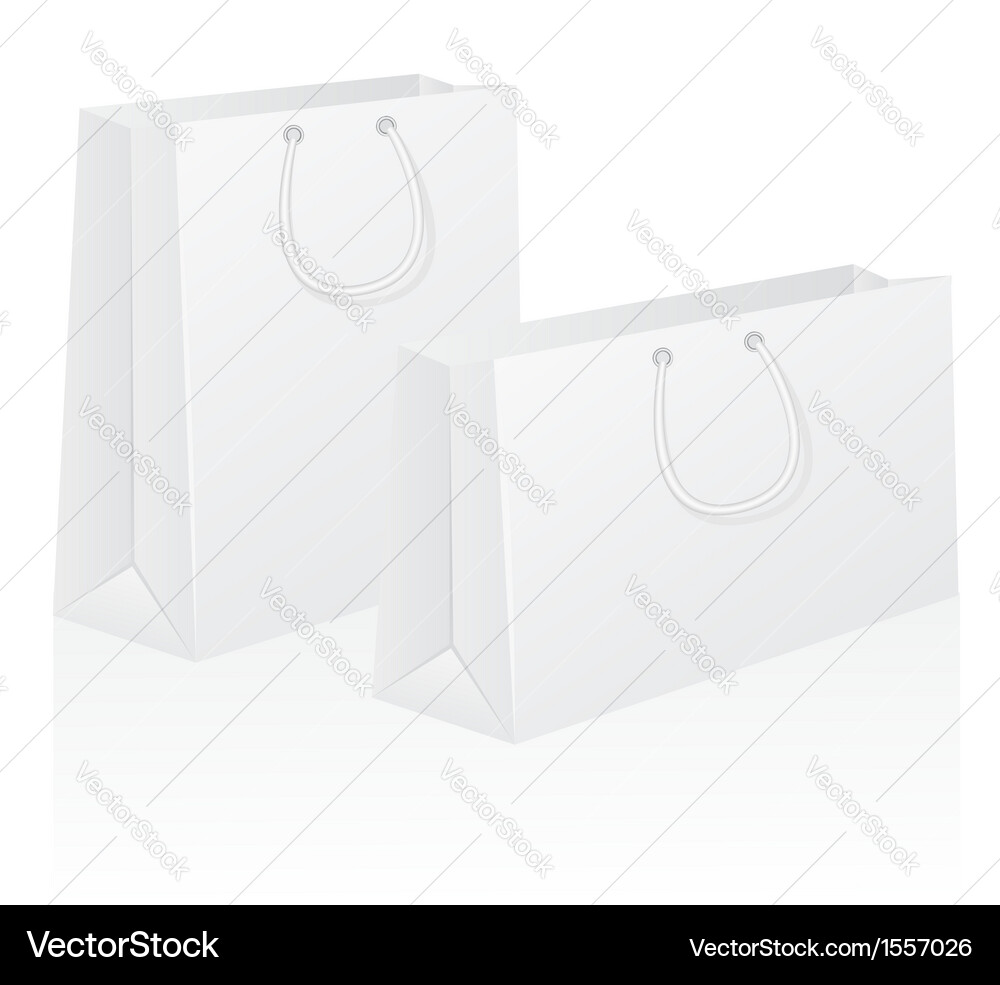 Set of white blank paper shoping bag Royalty Free Vector
