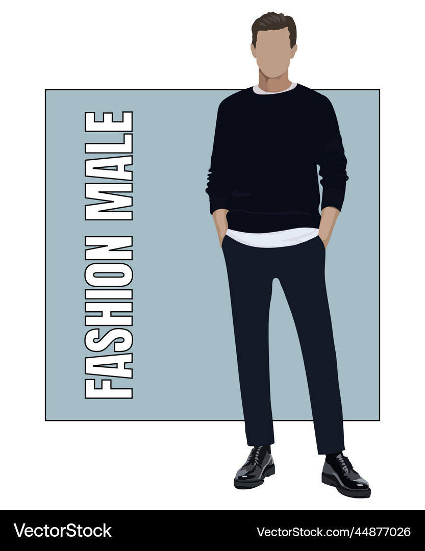 Stylish man in flat style Royalty Free Vector Image