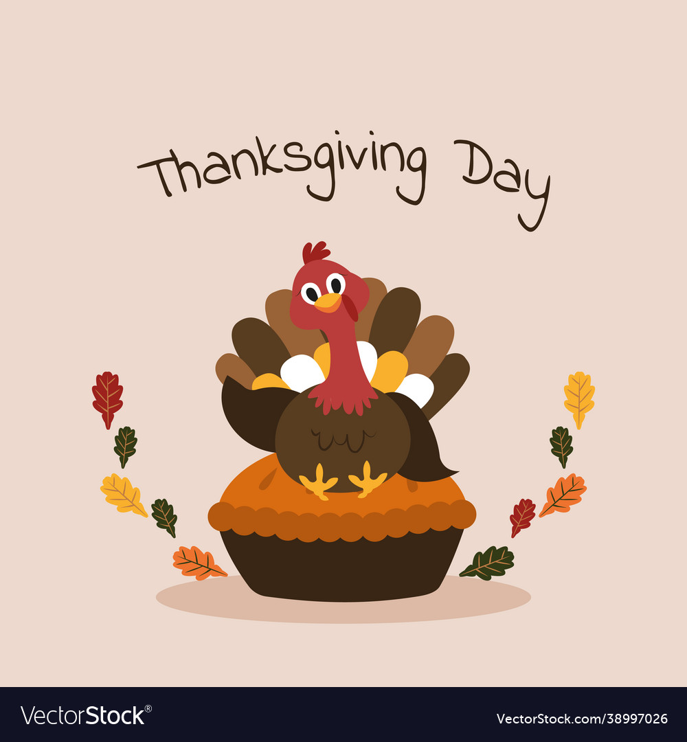 Turkey happy thanksgiving day autumn fall season Vector Image