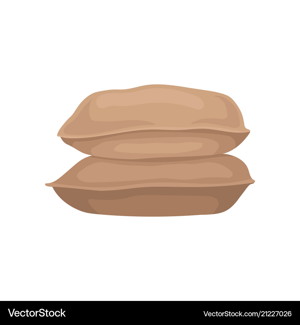Two textile brown bags large burlap sacks Vector Image