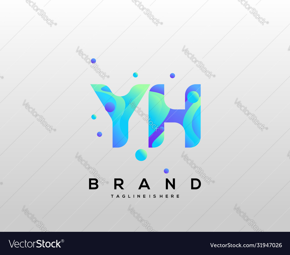 Yhy initial logo with colorful template Royalty Free Vector