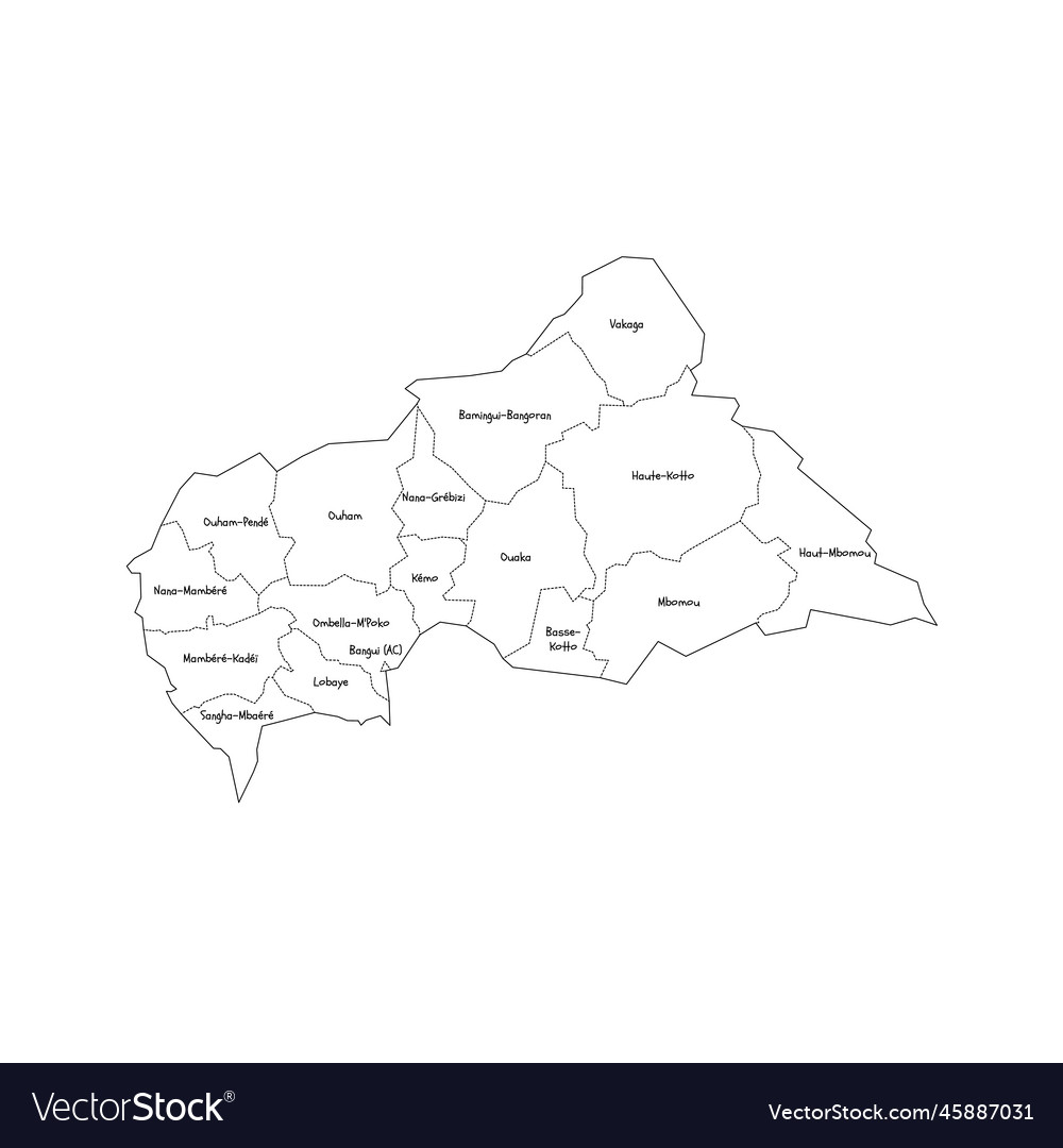 Central african republic political map Royalty Free Vector
