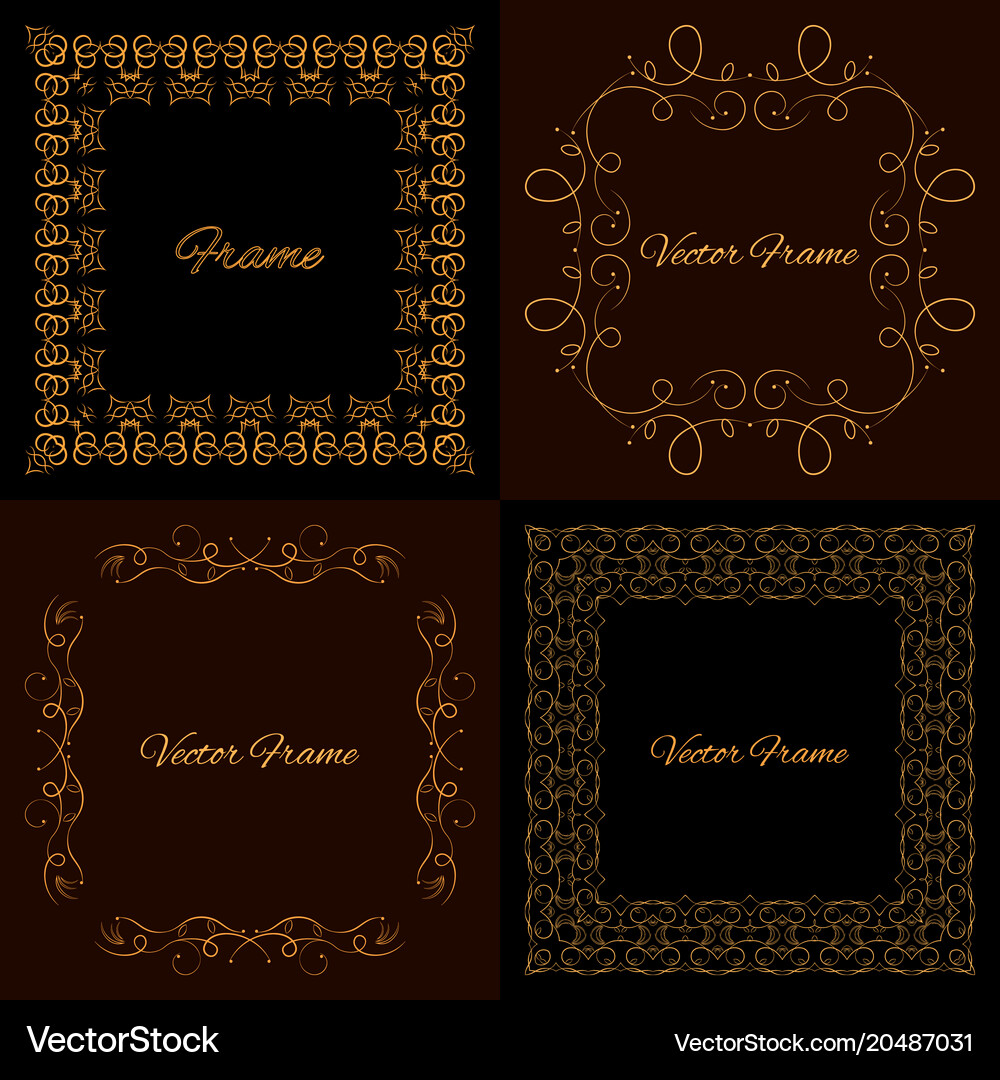 Collection of four stylish elegant frame Vector Image