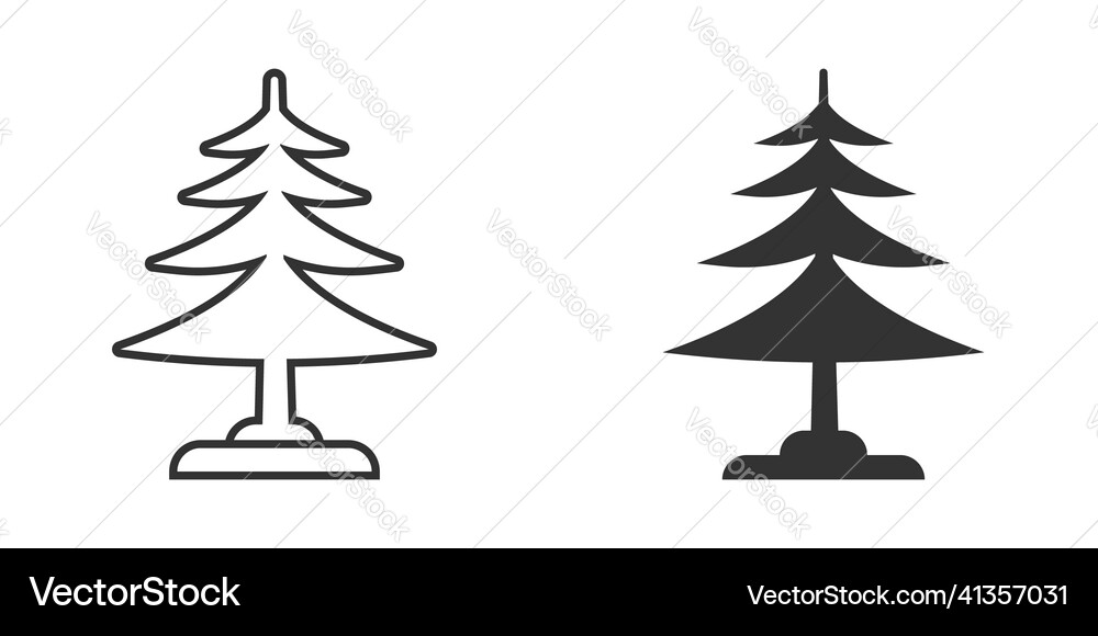 Conifer tree icon in flat style fir flora Vector Image