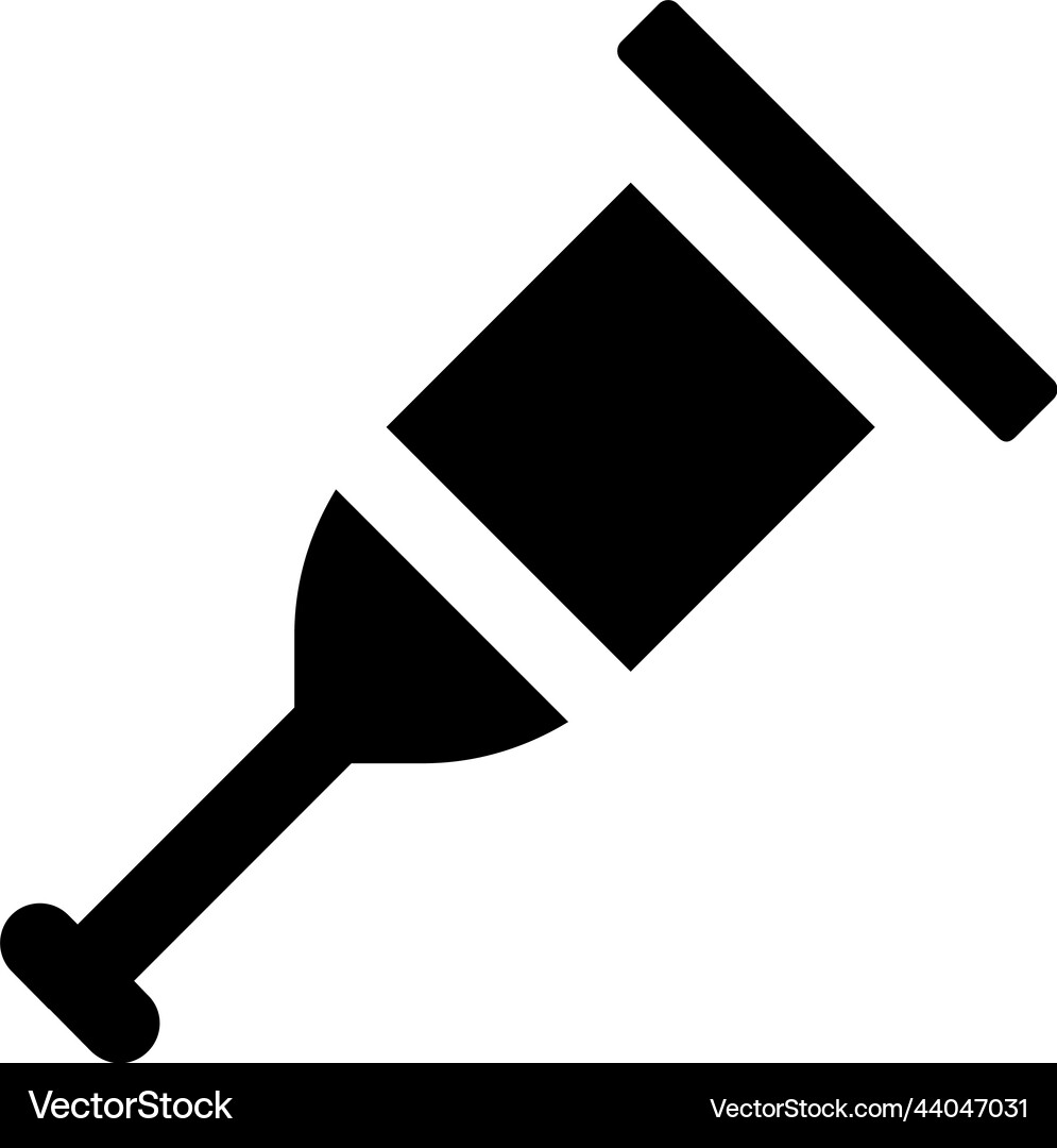 Crutch black glyph ui icon Royalty Free Vector Image
