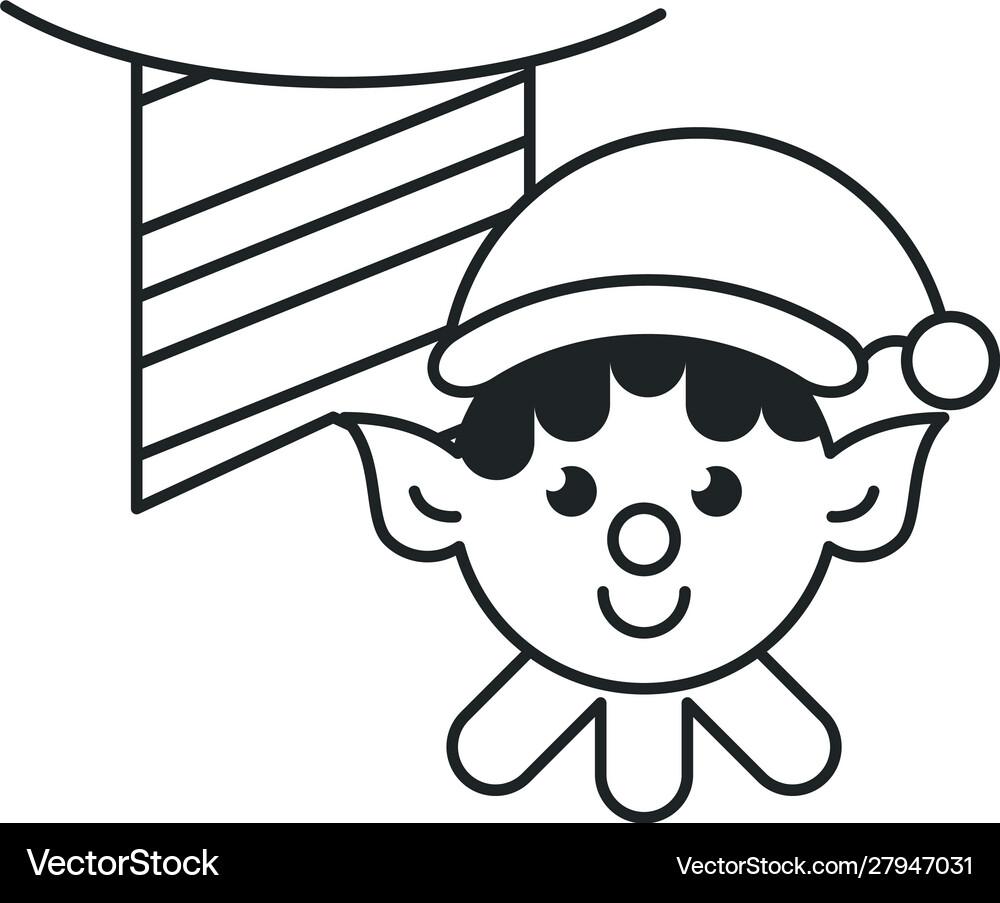 Cute santa helper christmas character Royalty Free Vector