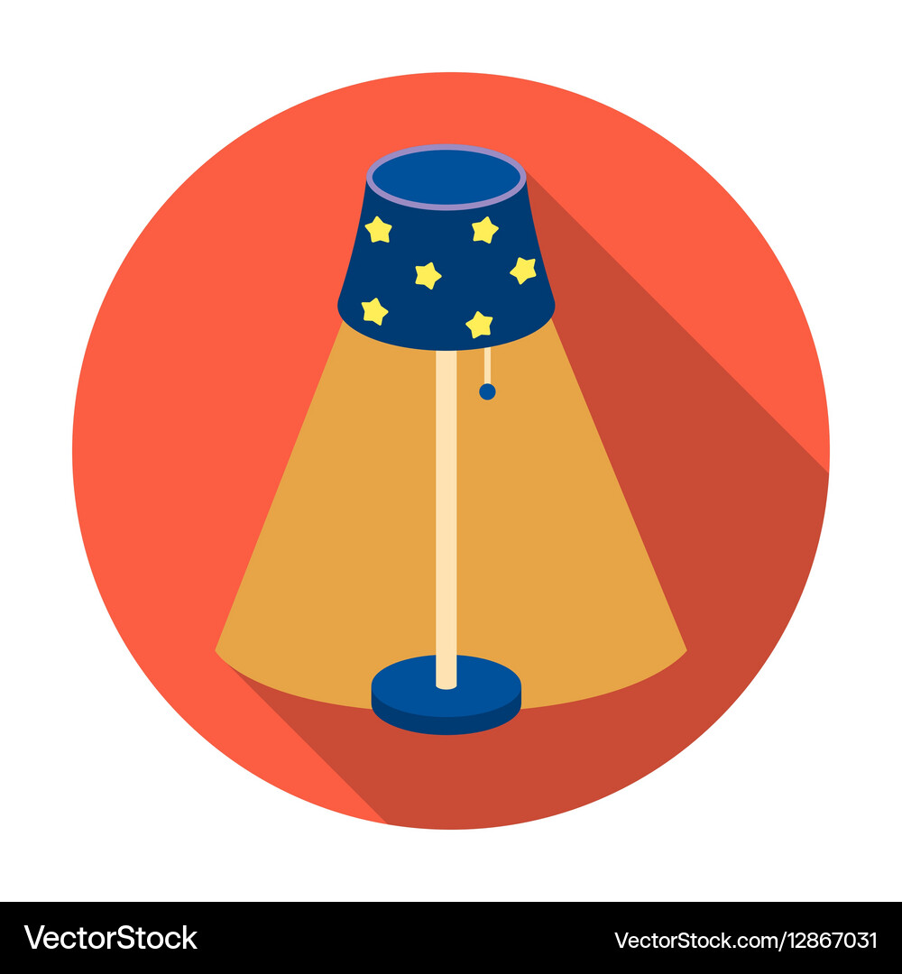 Floor lamp icon in flat style isolated on white Vector Image