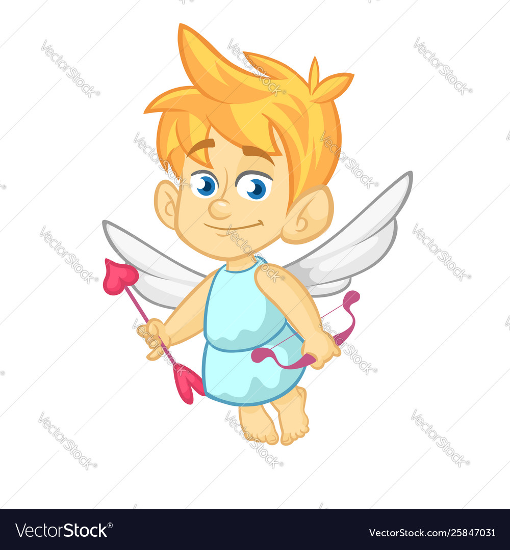 Funny cupid cartoon character Royalty Free Vector Image