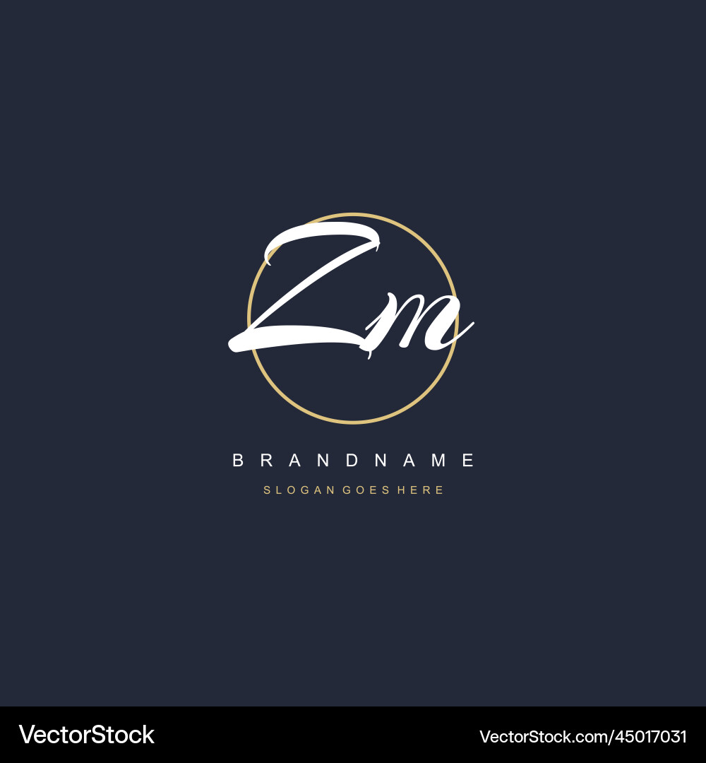 Initial letter zm logo monogram feminine style Vector Image