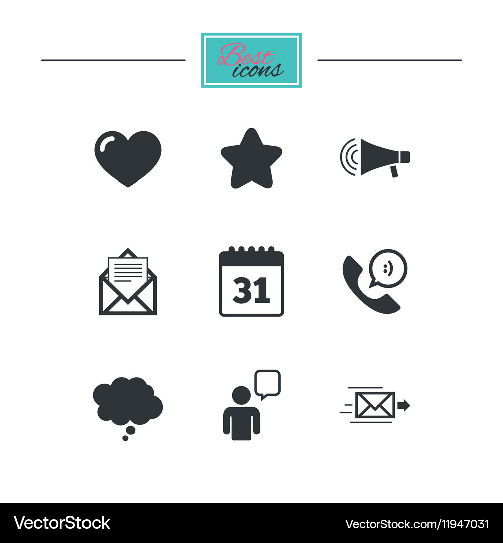 Mail contact icons communication signs Royalty Free Vector