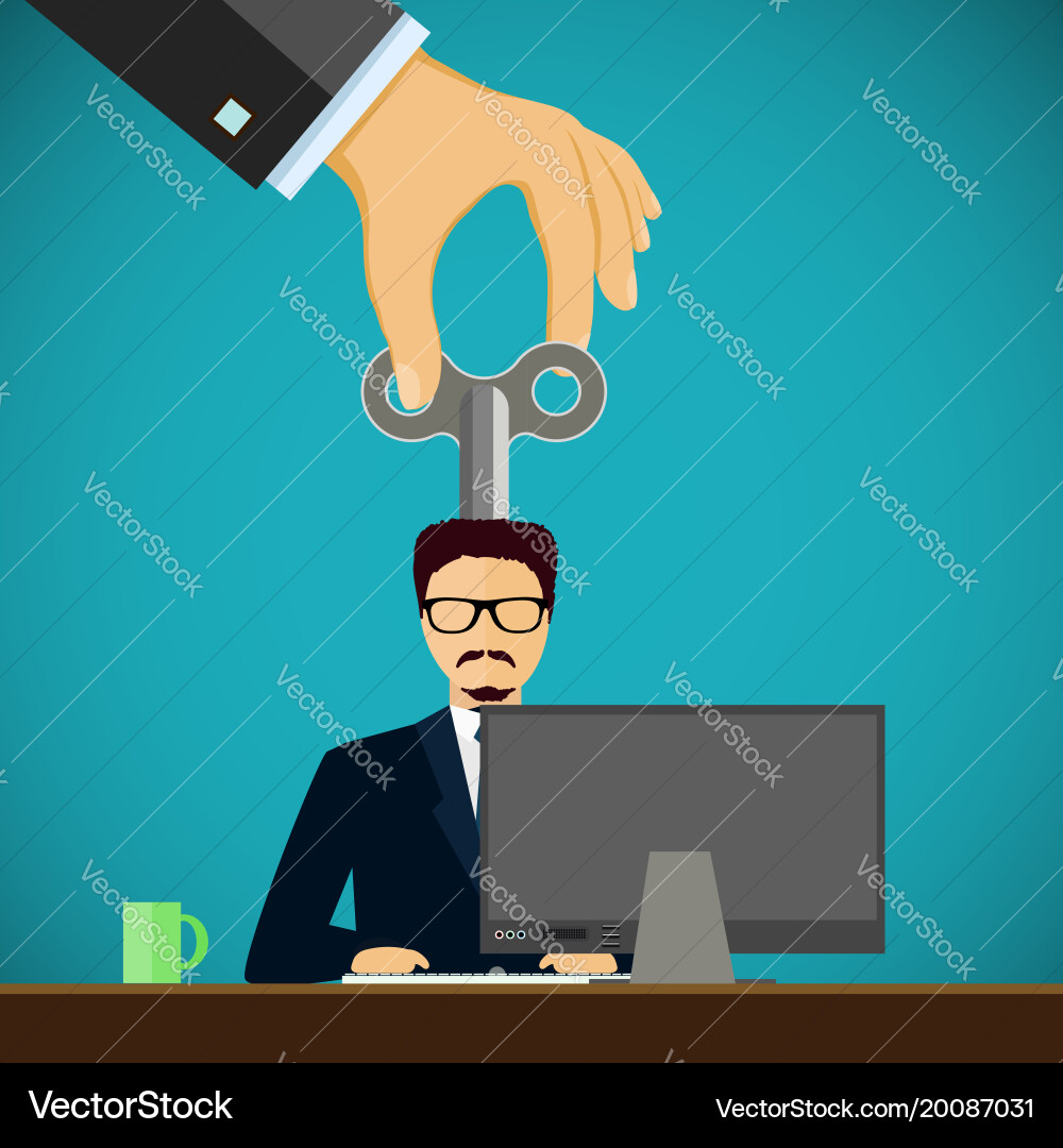 Man sitting on workplace personnel management Vector Image