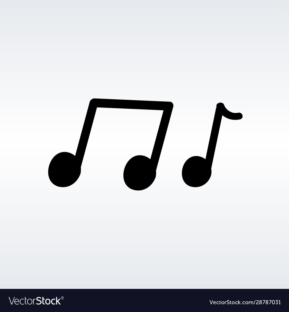 Music note icon stock isolated on white Royalty Free Vector