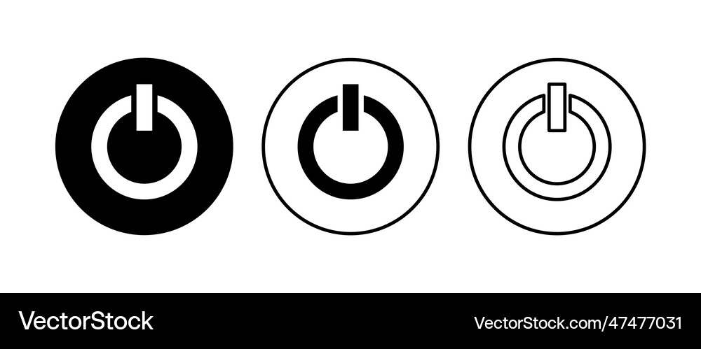 Power icon set power switch icon electric power Vector Image