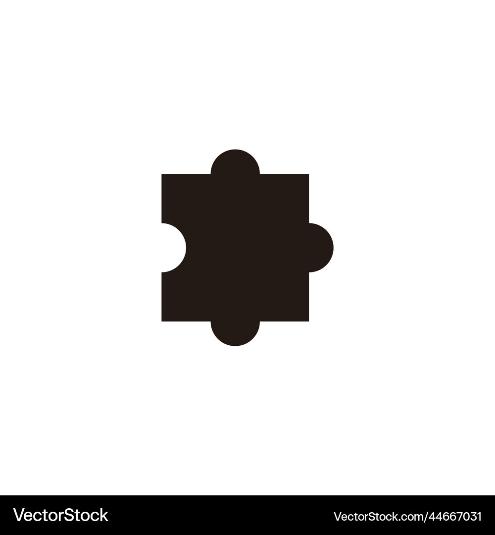 Puzzle piece geometric symbol simple logo Vector Image