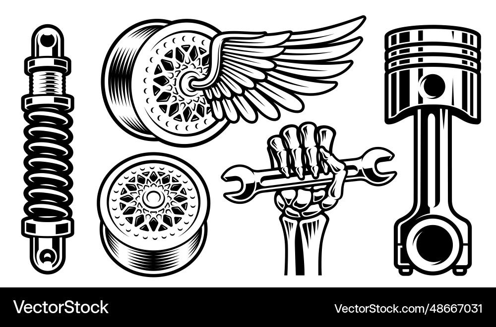 Set of auto parts Royalty Free Vector Image - VectorStock
