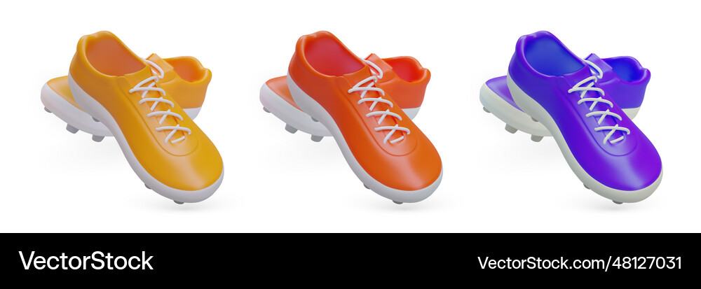 Set of realistic boots in different colors Vector Image