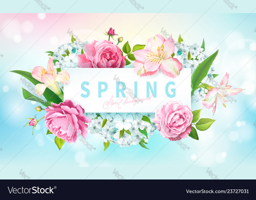 Spring collection background Royalty Free Vector Image