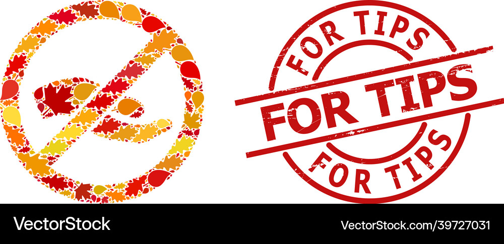 Textured for tips stamp print and forbid asking Vector Image