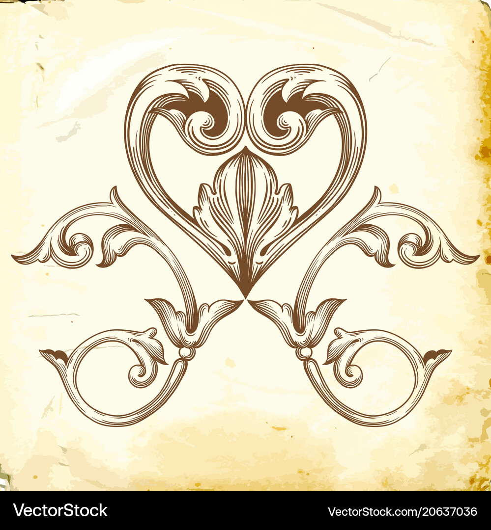Baroque of vintage elements for design Royalty Free Vector