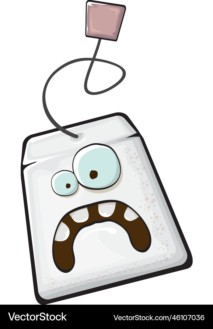 Cartoon tea bag characters isolated on white Vector Image